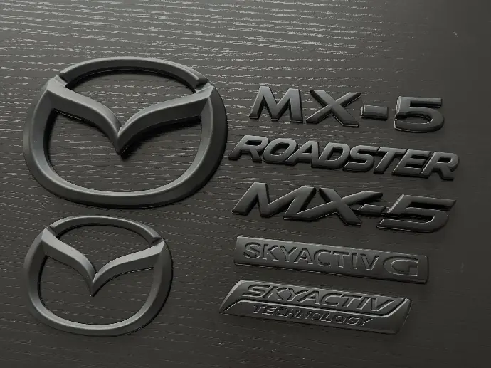 Matte Black 7 Pieces Mazda Emblems Set For Miata ND1/ND2/ND3 | CarbonMiata